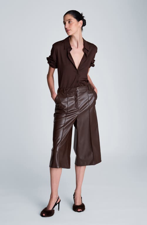 KENNETH COLE Kenneth Cole High Waist Faux Leather Culottes